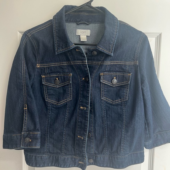 LOFT | Jackets & Coats | Loft Womens Denim Jacket Dark Blue | Poshmark